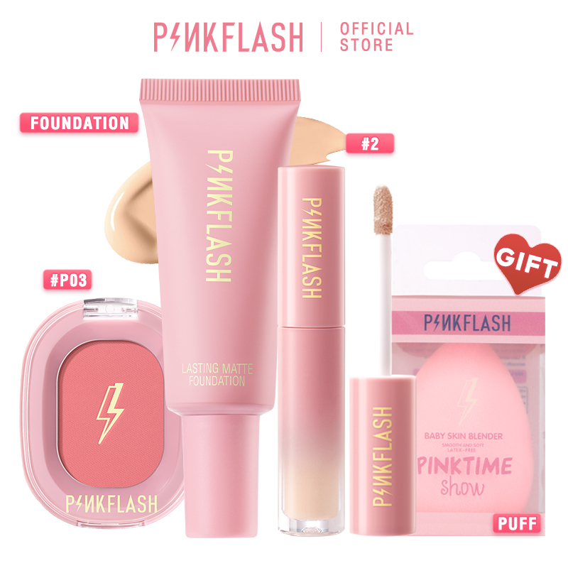 PINKFLASH BB Cream Foundation Concealer Loose Setting Powder Waterproof ...