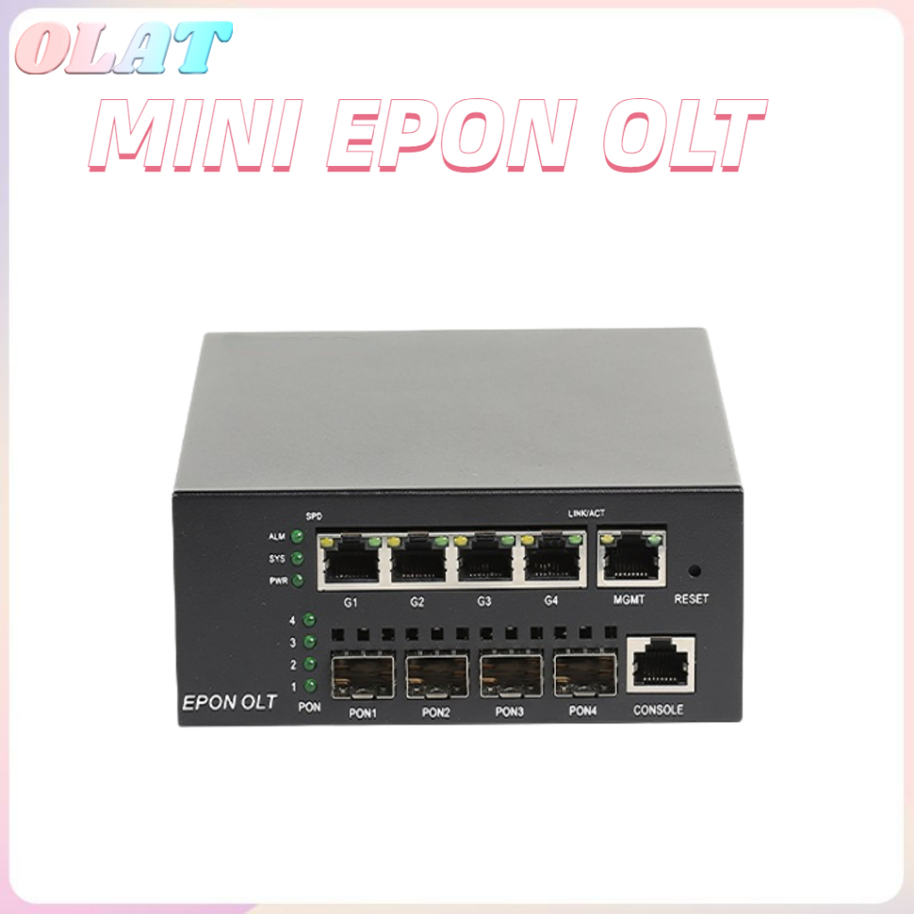 Mini OLT Optical Fiber OLT Epon 4 pon DC12V FTTH Compatible WITH HUAWEI ...