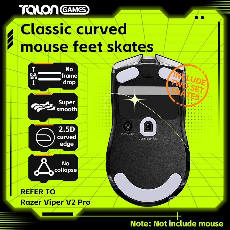 2Sets/Pack TALONGAMES Custom Curved Edge Mouse Skates Mouse Feet for ...