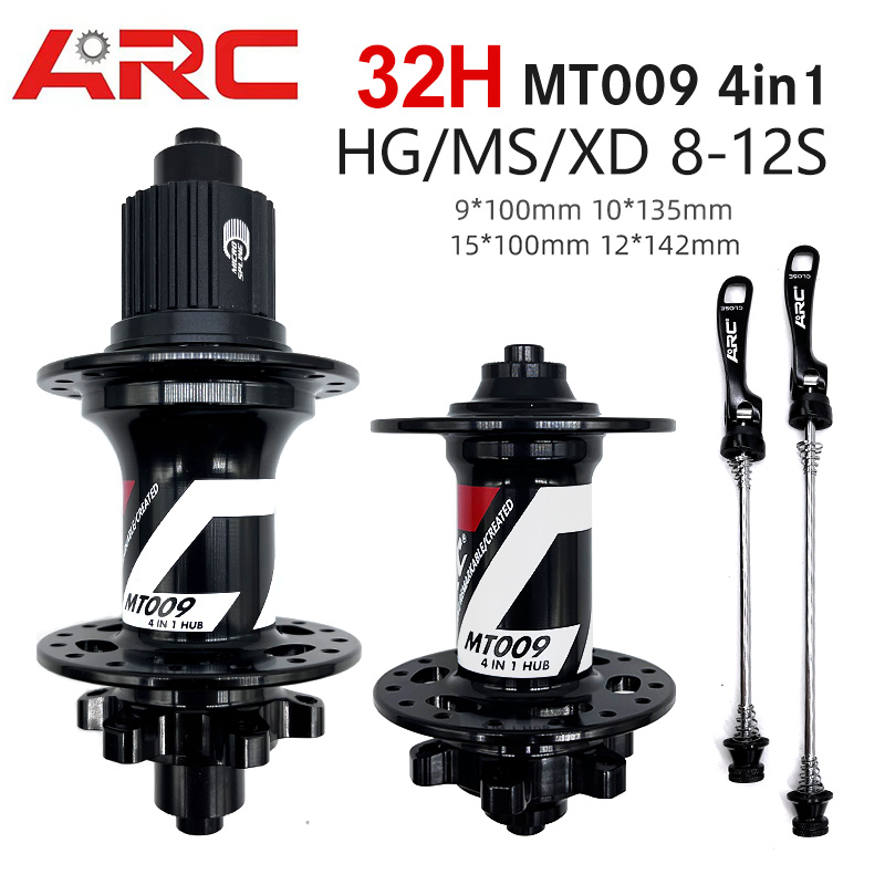 ARC MT009 4 IN 1 Hub 6 Pawls 32Holes MTB Hubs 8-12 Speed Front and Rear ...