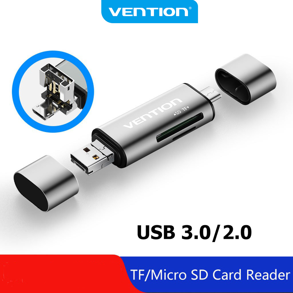 Vention Usb Card Reader 2.0 3.0 Tf Sd Micro Type-C Otg Converter For ...