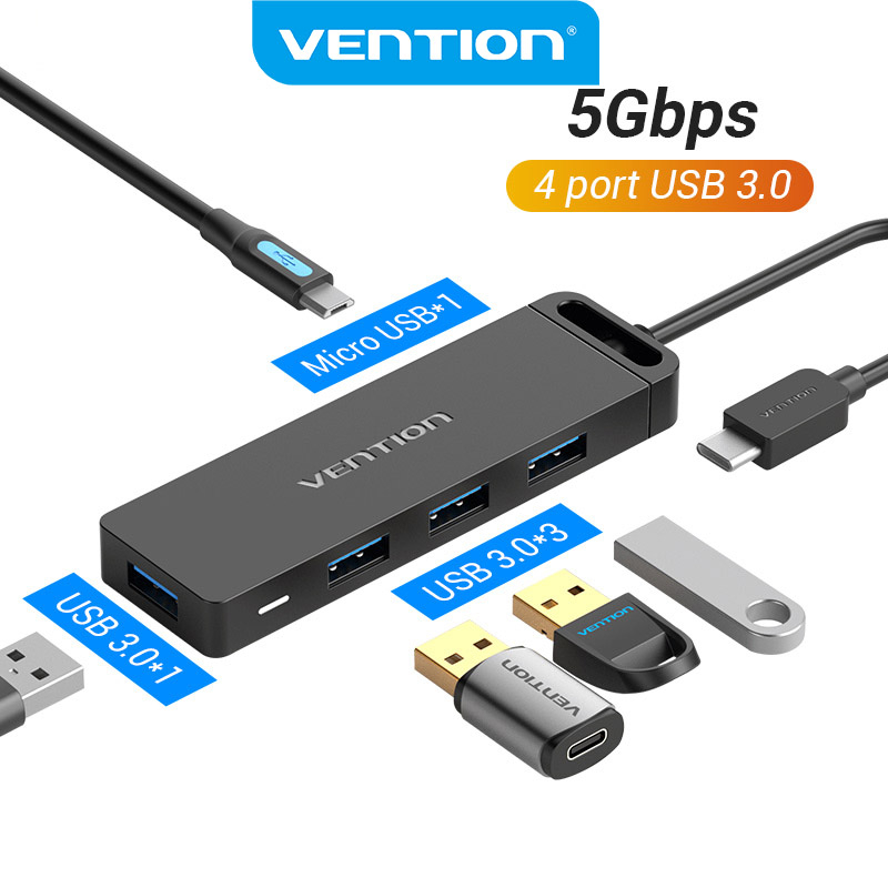 Vention USB C HUB Type C 3.0 Adapte 4 USB Ports 4K USB 3.0 HUB for Laptop PC | Shopee Philippines