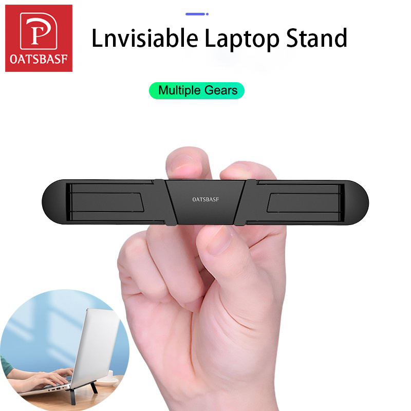 OATSBASF Mini Invisible Adjustable Height Laptop Stand Holder Cooling ...