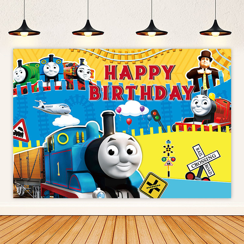 5x3ft Thomas's Birthday Photography Background Thomas Birthday Photo Booth Props for Thomas ...