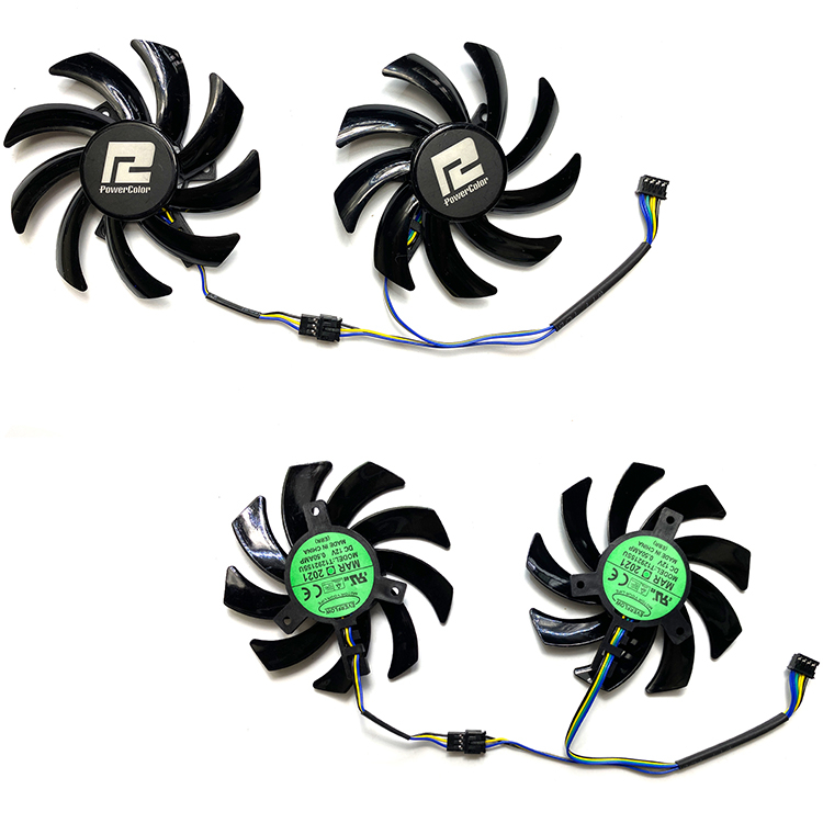 One Pair of Graphics Card Cooling Fans for POWERCOLOR RX7600 8GB ...
