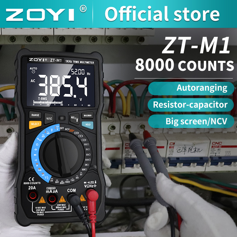 ZOYI M1 Professional Digital Multimeter 8000 CountsTrue RMS Multimetro ...