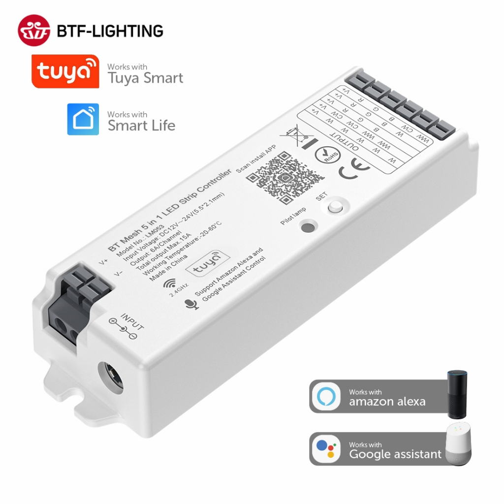 BTF-LIGHTING Bluetooth 5in1 LED Controller APP Control for Dimming CCT ...