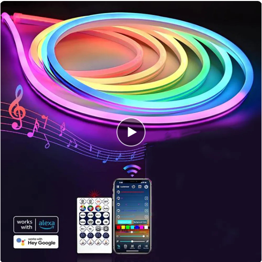 12v Flexible 612 Neon Light Symphony LED Soft Tube Programmable Full ...