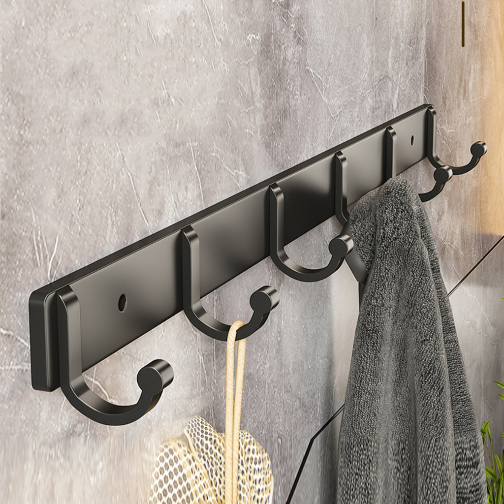 Space Aluminum Black Hook Bathroom Towel Hook Living Room Behind Door ...