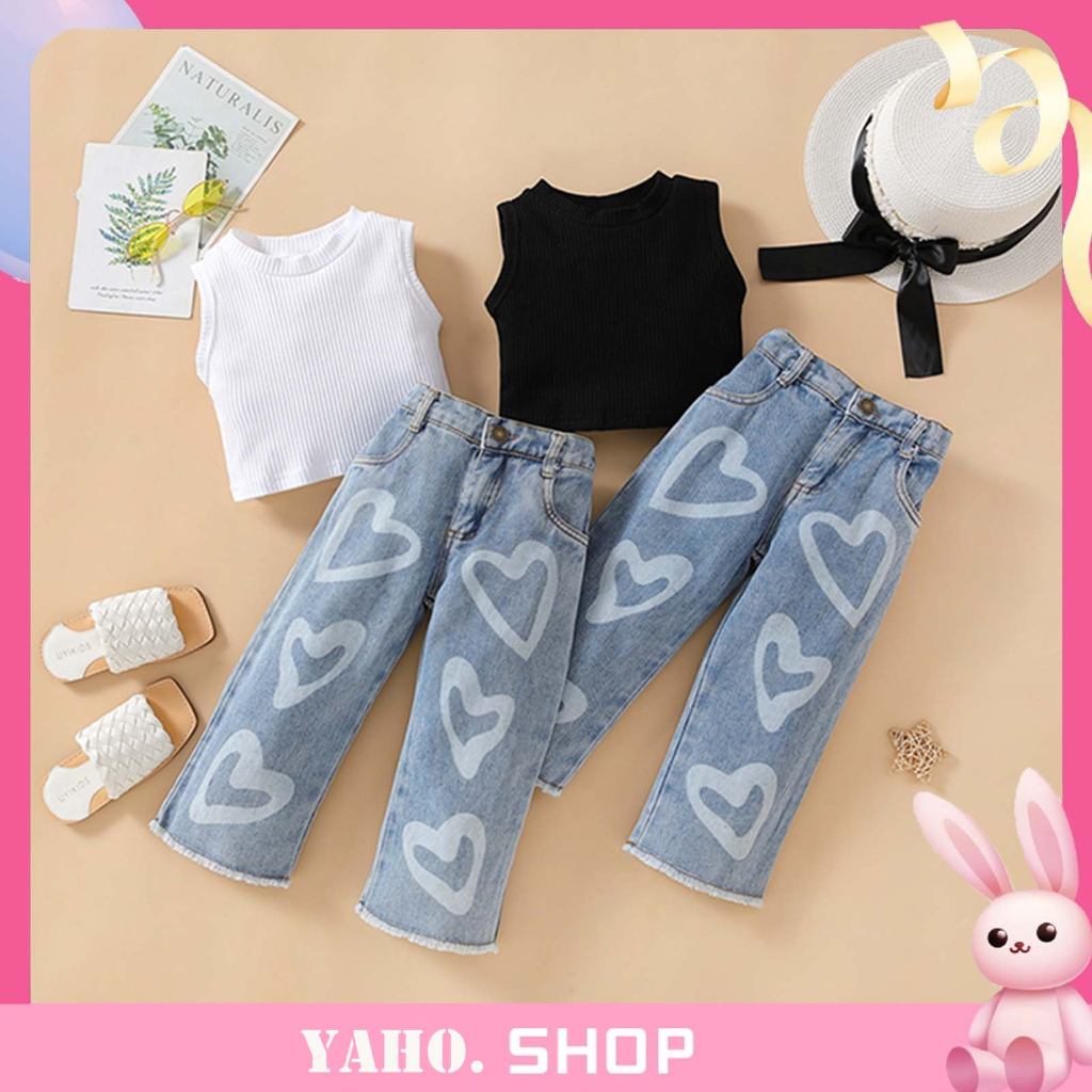 ZXT-Pants Set For Kids Girls 1-6Years Old Ribbed Sleeveless Tank Tops ...