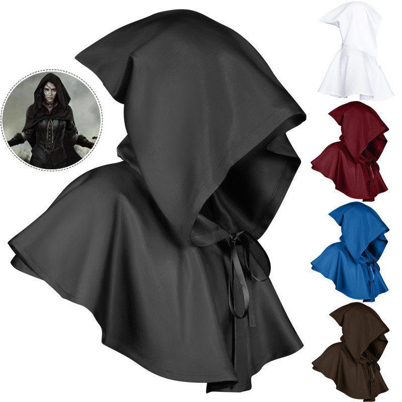 Halloween Cosplay Death Cape Short Hooded Cloak Wizard Witch Costumes ...