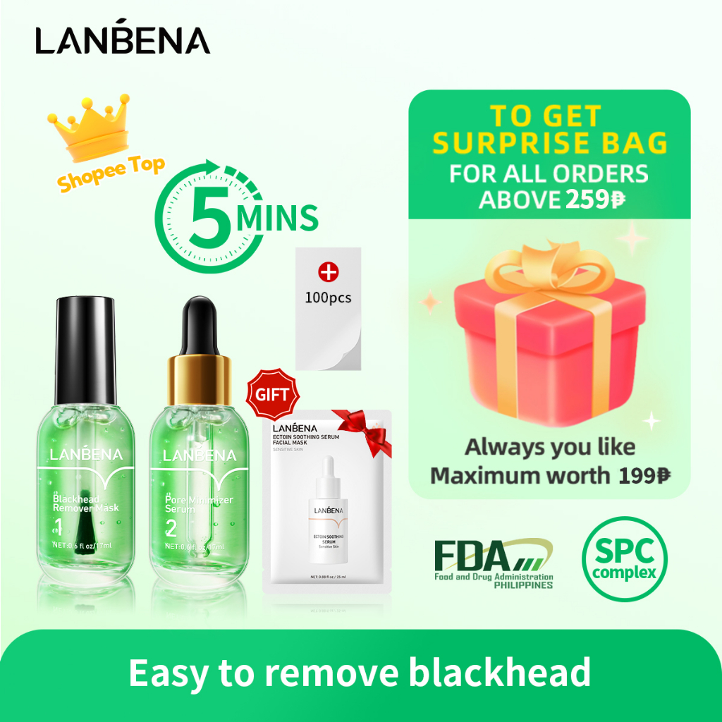 LANBENA Blackheads Removal Serum Shrink Pore Serum Whitening Nose Strip ... LANBENA Blackheads Removal Serum Shrink Pore Serum Whitening Nose Strip ...