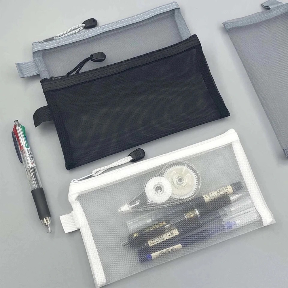 A6 A5 A4 Transparent Mesh Pen Bag Student Exam Supplies Storage Bag ...