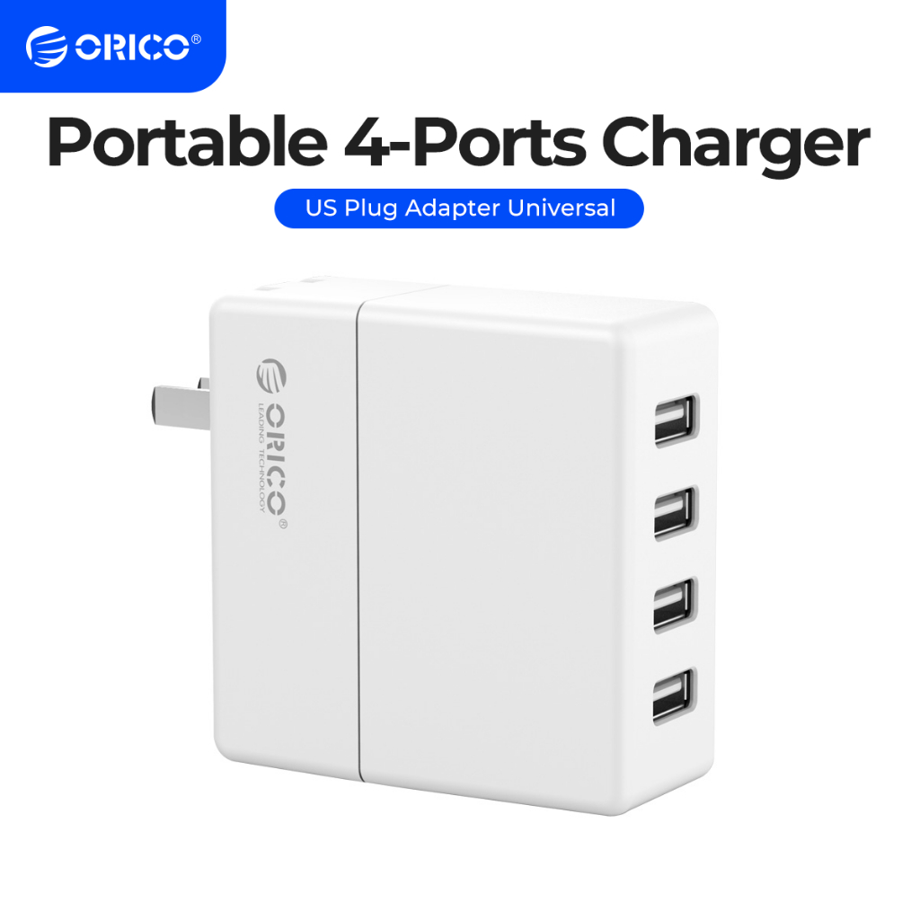 ORICO Fast Charging 5V2.4A Portable 4 Ports Smart USB Wall Charger ...