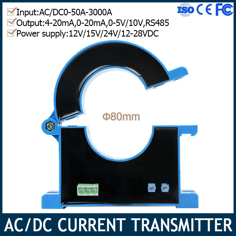 80mm Diameter Current Transmitter 2000A 2500A 3000A Current Transducer ...