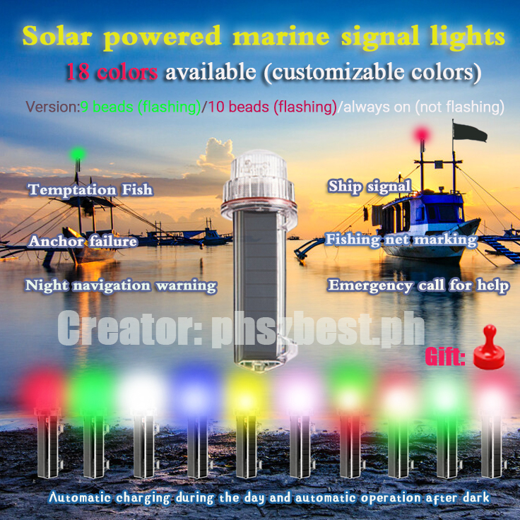 Large solar panels Marine signal lights waterproof flashing lights ...