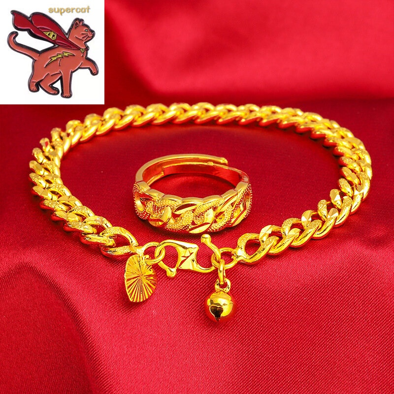 [2 in 1 set] GOLD Original 18k Saudi Gold pawnable Ladies Jewerllery ...