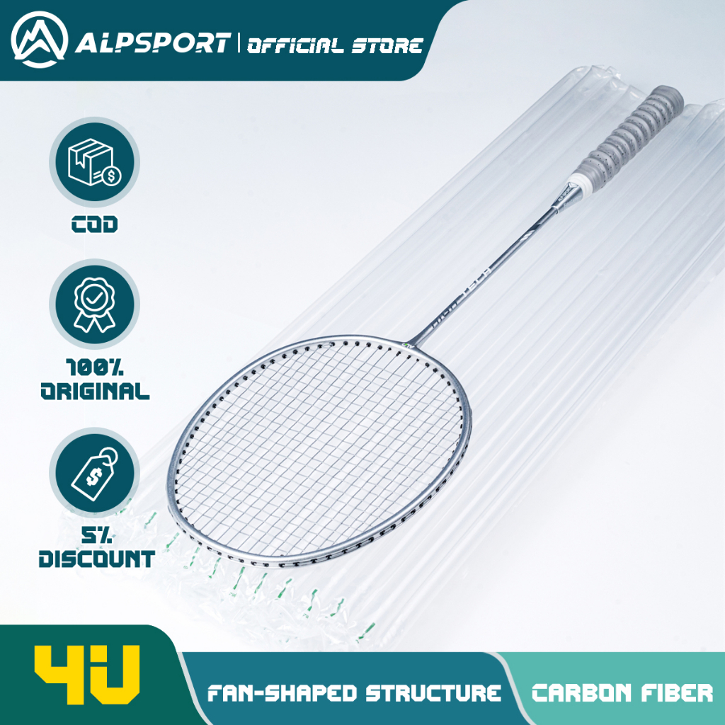 ALPSPORT RR 4U 22LBS G5 Black Badminton Racket Original Design Carbon ...
