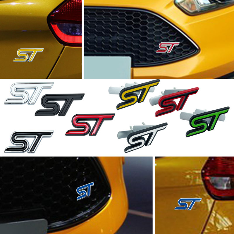 Metal ST Logo Car Front Grille Emblem Rear Bumper Trunk Badge Sticker ...