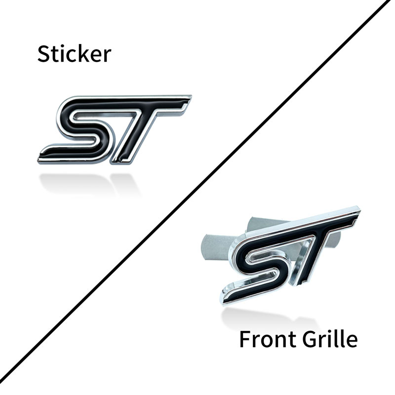 Metal ST Logo Car Front Grille Emblem Rear Bumper Trunk Badge Sticker ...