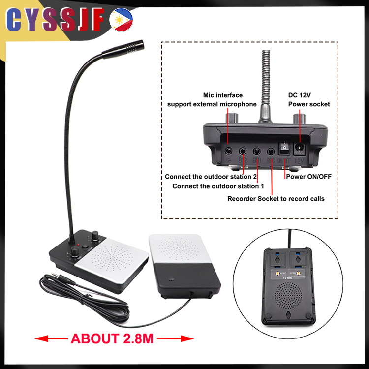 Window Intercom Two Way Audio Speaker Mic Window Microphone Speaker ...