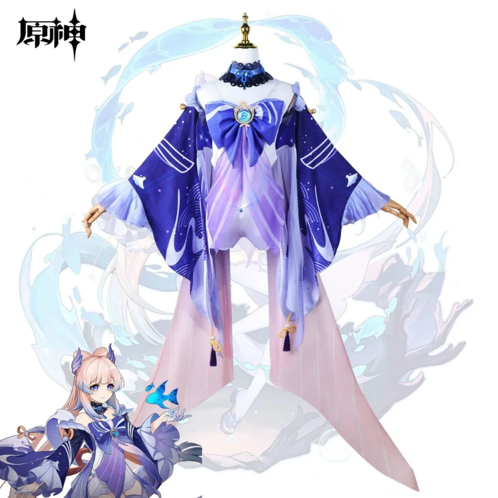 Genshin Impact Sangonomiya Kokomi Cosplay Human God Witch Fishtail ...