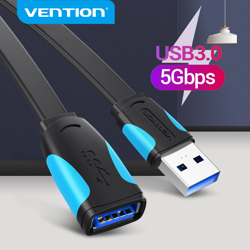 Vention USB Flat Extension Cable Extender Data Cord for Laptop Pc Ps4 ...