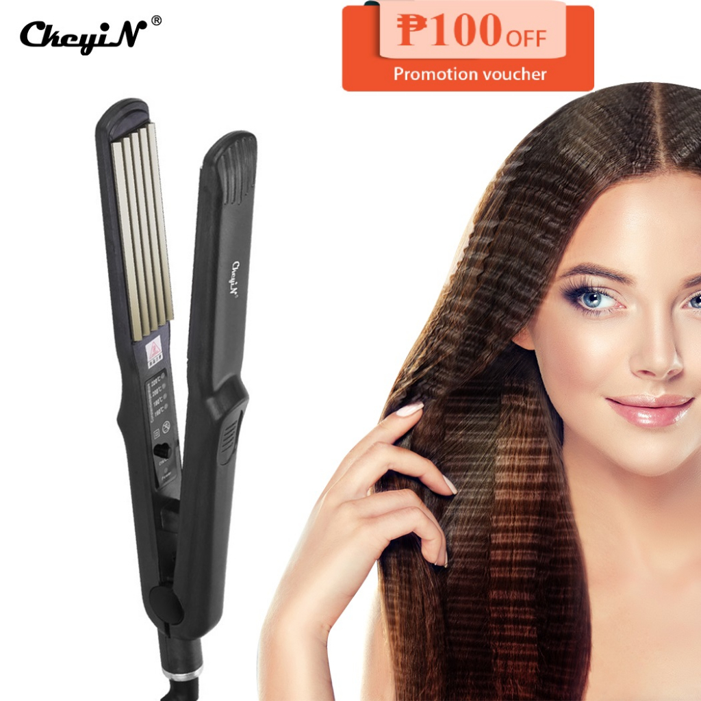 CkeyiN Crimper Hair 160℃-220℃ Curler For Hair HS391B | Shopee Philippines