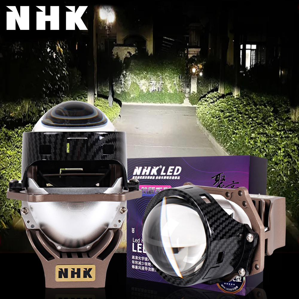 NHK Bi LED Projector Lens 130W 3.0 inch Carbon Fibre Hella Bracket ...