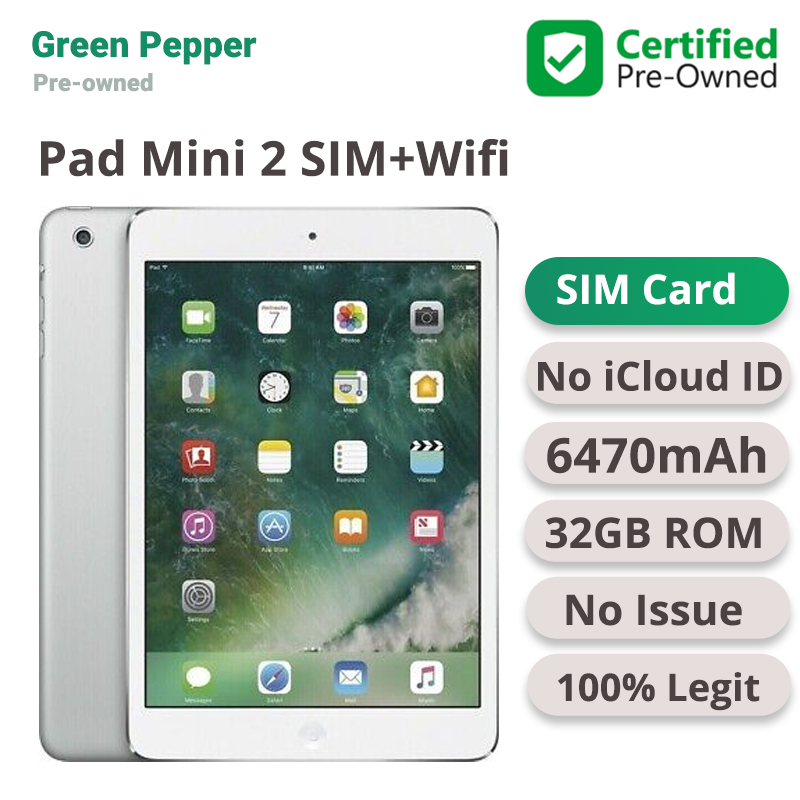Original Used Pad Mini 2 32GB SIM Card and Wifionline Learning Tablet ...