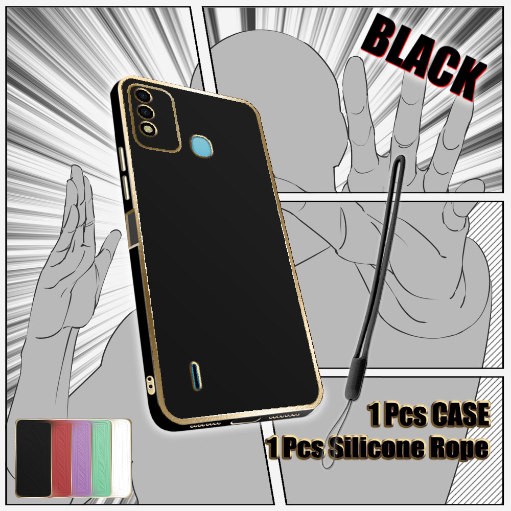 For Itel P37 Vision 2S P651L/P651W Electroplated Case with Silicone ...