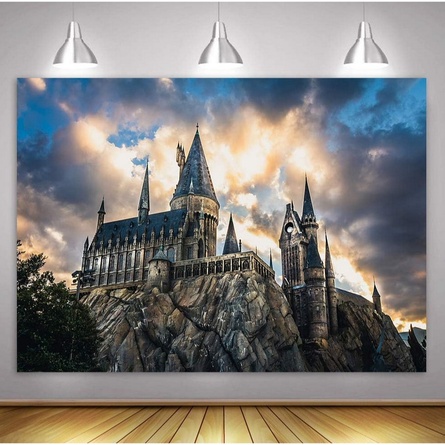 Hogwarts castle theme Backdrop Magic Castle School Backdrop Wizard ...