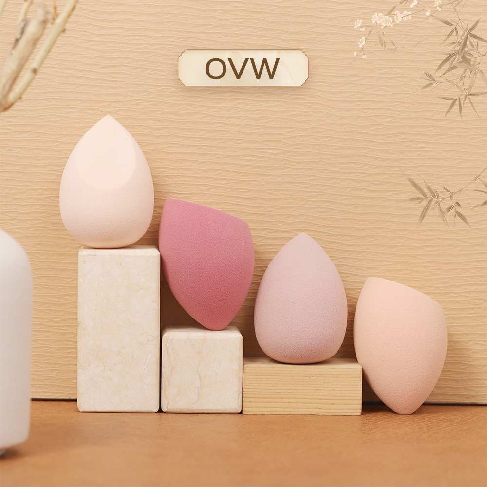 OVW 4 Pcs Korean Sponge Drop Makeup Powder Puff Egg Shape Beauty Sponge ...