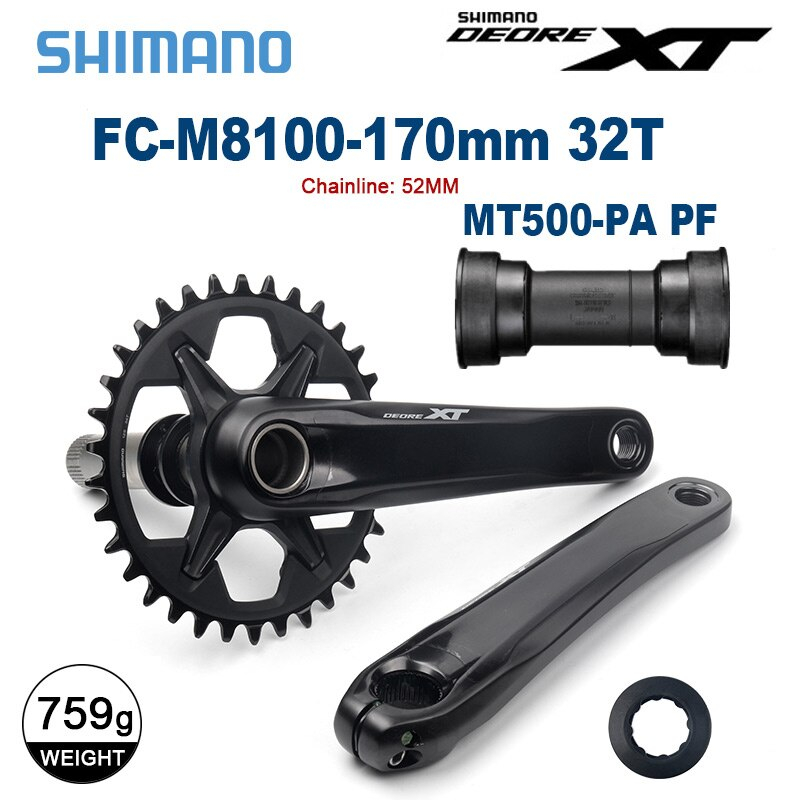SHIMANO Deore XT M8100 Crankset Hollowtech II Mountain Bike Crankset 175 170mm 32T 34T 36T 12S ...