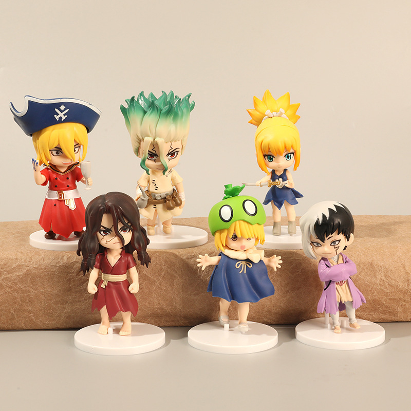6Pcs/Set 10cm Dr.STONE Anime Figure Ishigami Senkuu Action Figure Amber ...