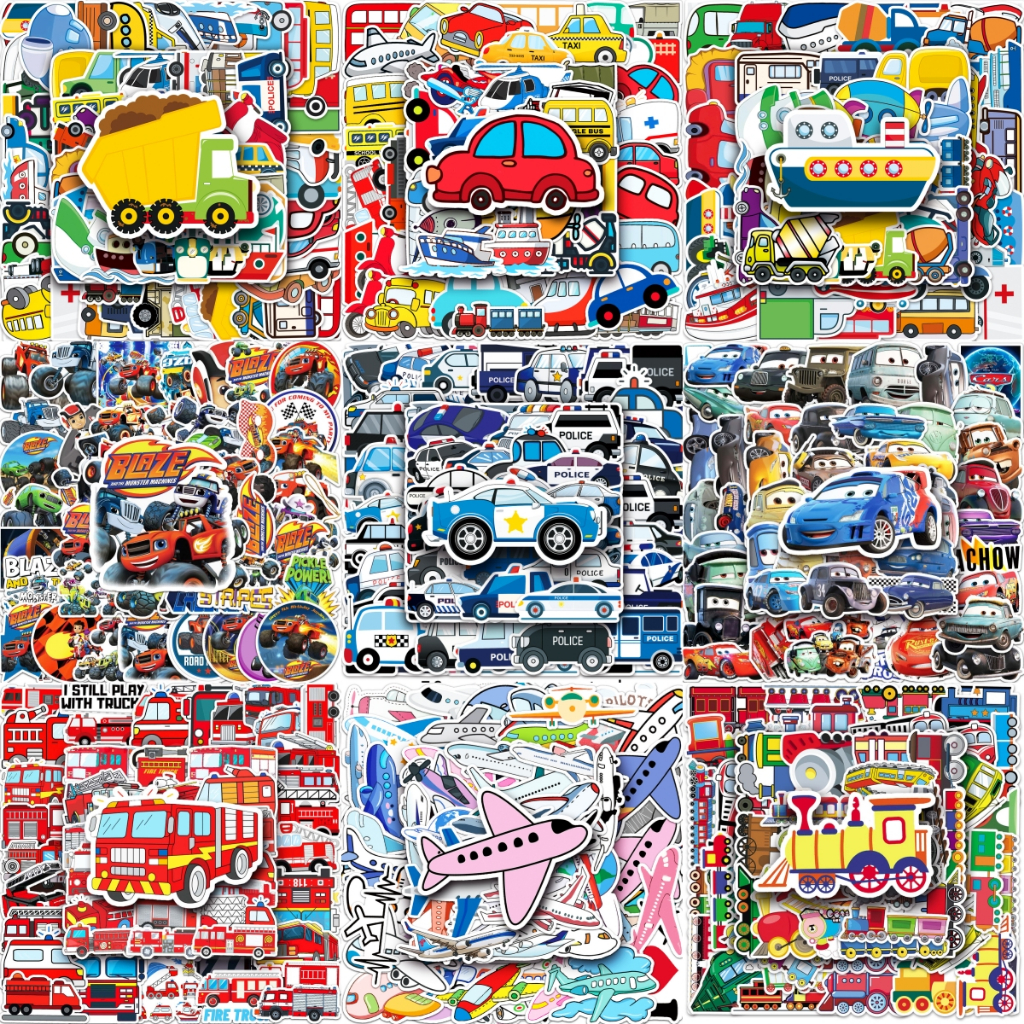 50/100pcs Funny Cartoon Cars Stickers Blaze Car Train Ship Graffiti ...