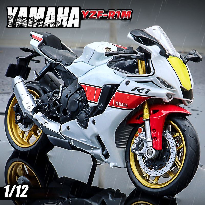 1:12 Scale Yamaha YZF R1M Alloy Motorcycle Model Diecast Car Sound ...
