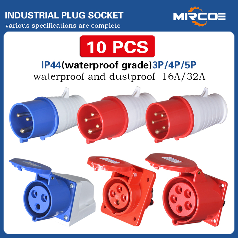 16A/32A 3pin 4pin 5pin Industrial Plug Inudstrial Connector Coupler ...
