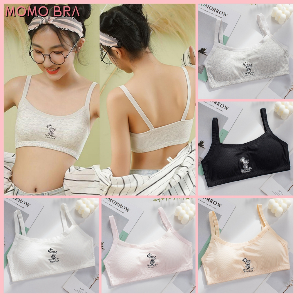 MOMO 8-16yrs Kids Bra Teen Girls Bra Baby Cotton Training Bra Student Underwear With Sponge ...