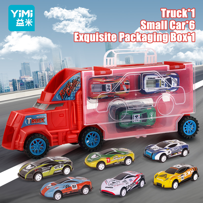 Yimi Children's Toy Car Storage Car 6 Pieces Small Car Toy Portable Car ...
