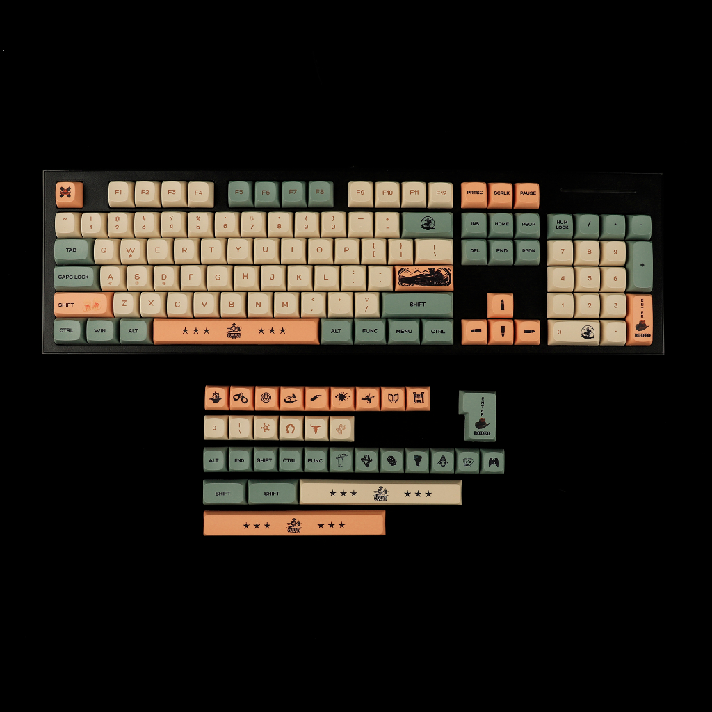YMDK 136 ZDA Profile XDA v2 Dye Sub PBT Cowboys Keycaps For 104 TKL 60% ...