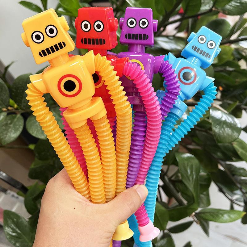 LED Suction Cup Stretching Tube Robot Pressure Reducing Toy, Versatile ...