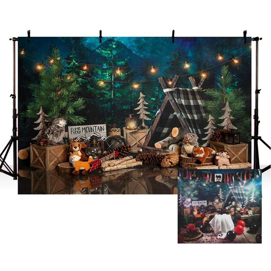 7x5ft Camp Tent Little Lumberjack Photography Background Jungle Safari ...