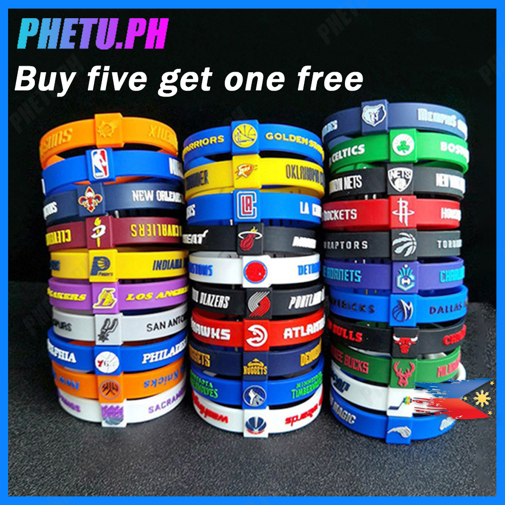 NBA Bracelet Basketball Silicone Adjustable Ball Team Logo Wristband ...