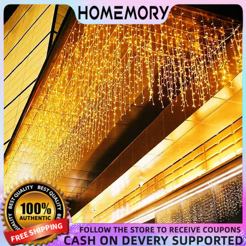 HOMEMORY Christmas Light Curtain Lights String Lights LED Indoor ...