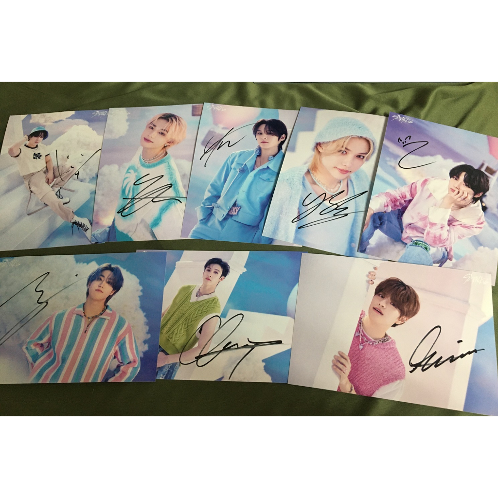 Signed stray kids autographed photo 5 stars individual photo 7 inches k ...