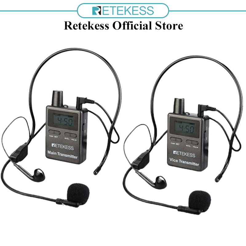 Retekess TT105 Professional Wireless Microphone System Two Way Radio ...