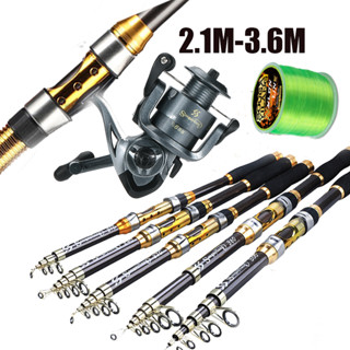 Sougayilang Fishing Rod set 2.1m/2.4m/2.7m/3.0m/3.6m Fishing Reel 5.2:1 ...