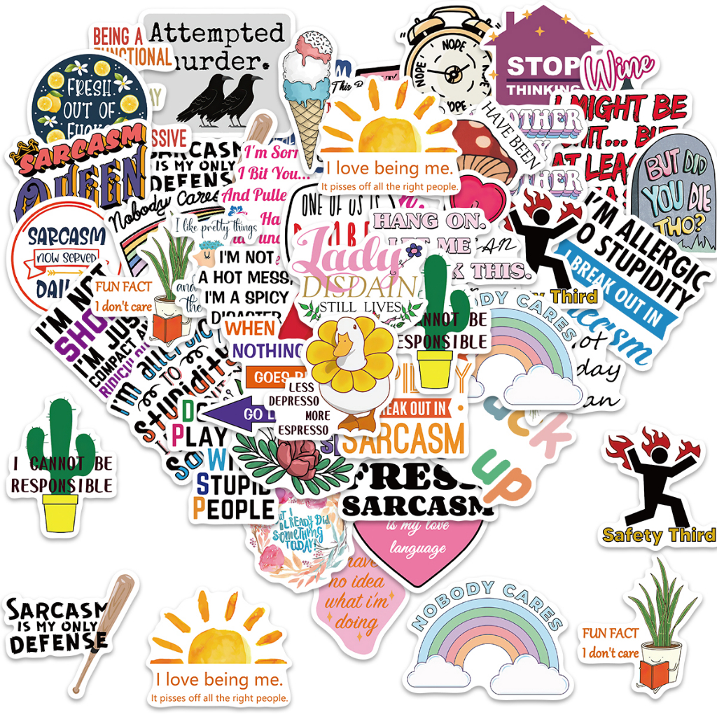 50pcs Stickers Sharp And Unkind Words Graffiti Skateboard Waterproof ...