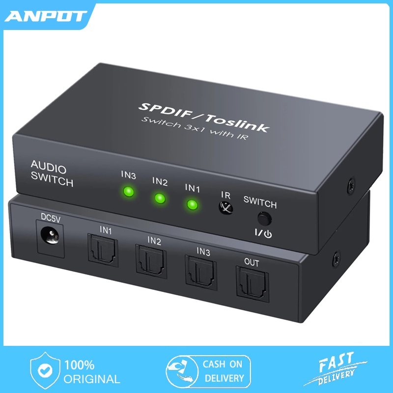 Digital Optical Audio Switcher 4x1 SPDIF Toslink Switcher Box Audio ...